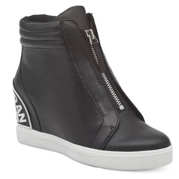 Dkny | Shoes | Nwt Dkny Connie Leather Slipon Wedge Sneakers | Poshmark
